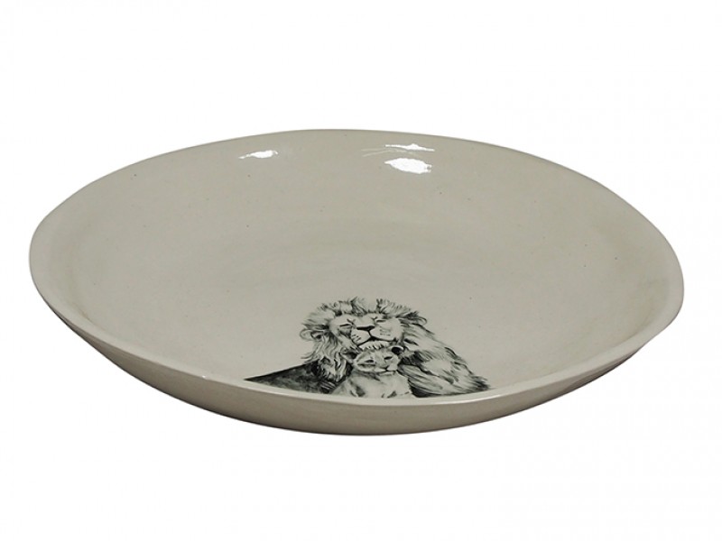 African Creative :: Handmade Ceramic Safari Lion Bowl