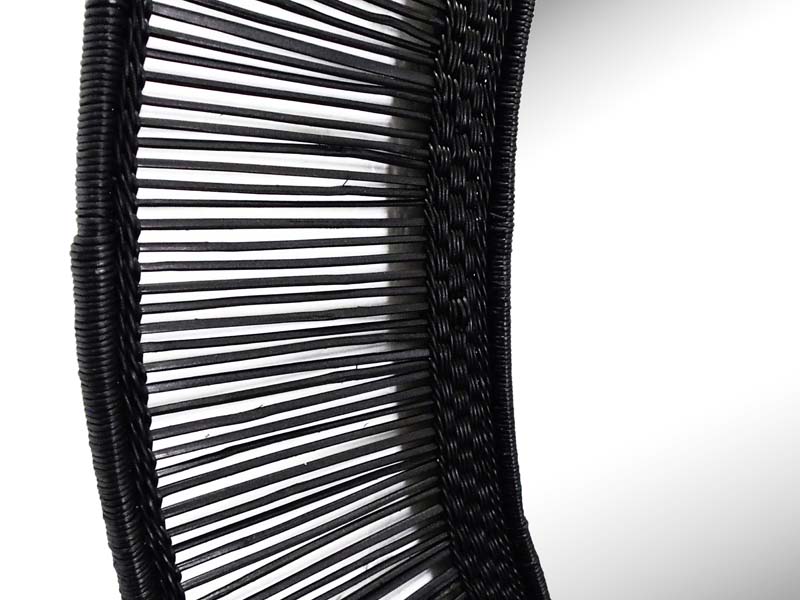 African Creative :: Large Rattan Mirror - Black